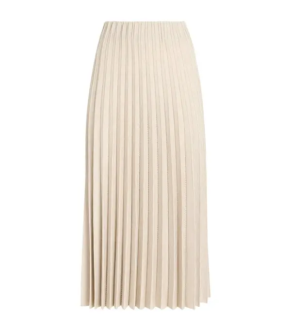 Agnona Plissé Midi Skirt