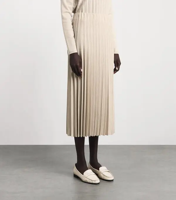 Agnona Plissé Midi Skirt