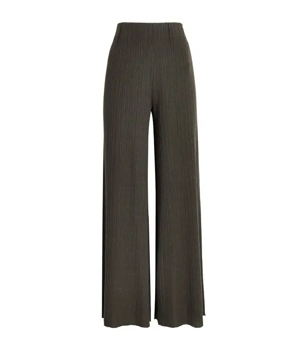 Agnona Cashmere-wool-silk Corteccia Stitch Trousers