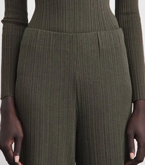 Agnona Cashmere-wool-silk Corteccia Stitch Trousers