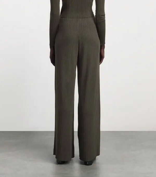 Agnona Cashmere-wool-silk Corteccia Stitch Trousers