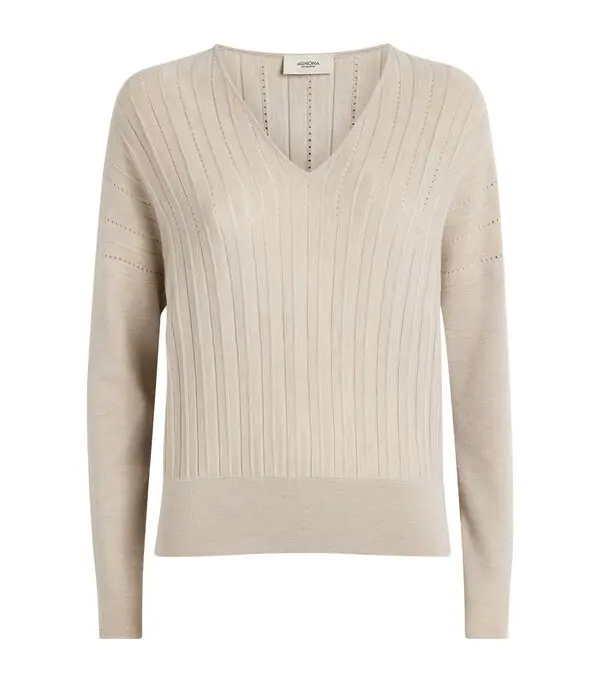 Agnona Plissé V-neck Sweater