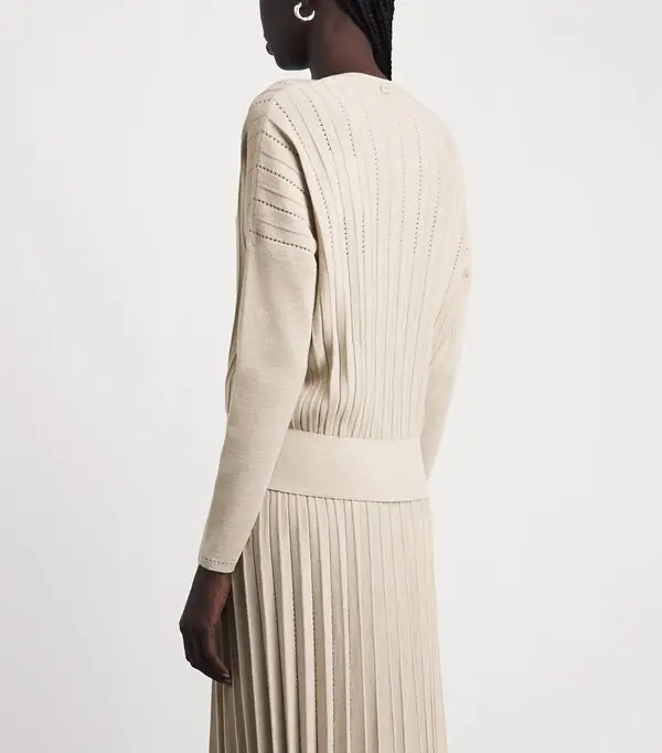 Agnona Plissé V-neck Sweater