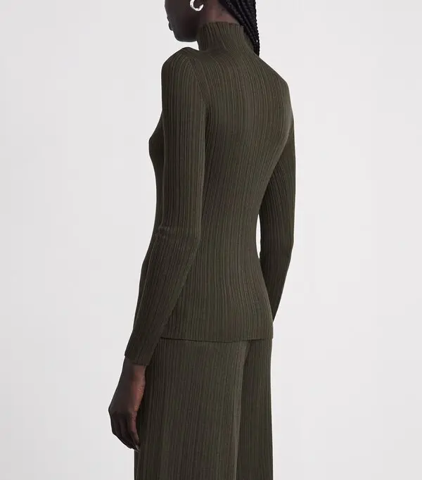 Agnona Cashmere-wool-silk Corteccia Stitch Top