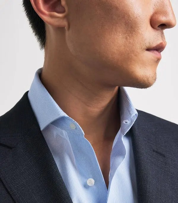 BARBA NAPOLI Cotton Stripe Slim Shirt