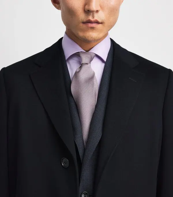 BARBA NAPOLI Cotton Twill Slim Shirt - Purple