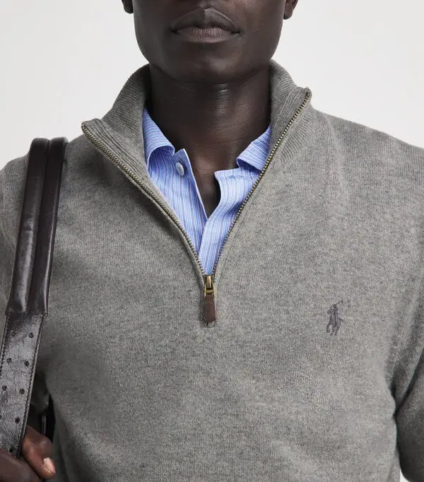 Polo Ralph Lauren Wool Polo Pony Quarter-zip Sweater