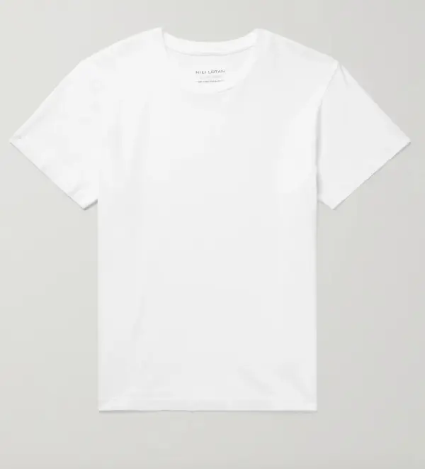 NILI LOTAN Bradley Cotton-jersey T-shirt - White
