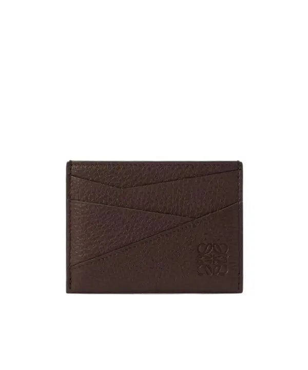 Loewe Puzzle Plain Cardholder In Supple Grained Calfskin - Chocolate