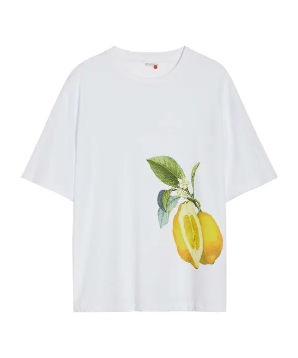 Sportmax Graphic Printed Crewneck T-shirt - White
