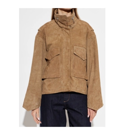 ALLSAINTS Suede Stand Collar Cargo Jacket