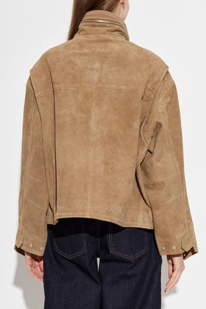 ALLSAINTS Suede Stand Collar Cargo Jacket