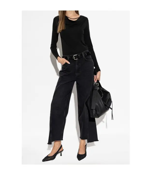 ALLSAINTS Chain Detail Offshoulder Long Sleeve Top