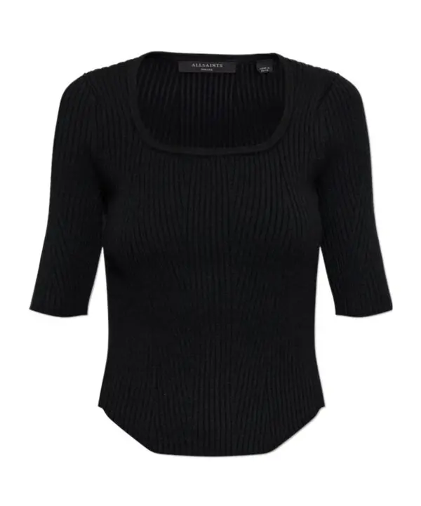 ALLSAINTS Square Neck Rib Knit Top