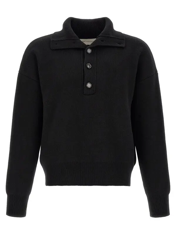 AMI Paris De Cœur Patch Sweater - Black