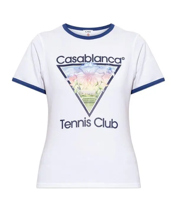Casablanca Contrast Trim Graphic T-shirt