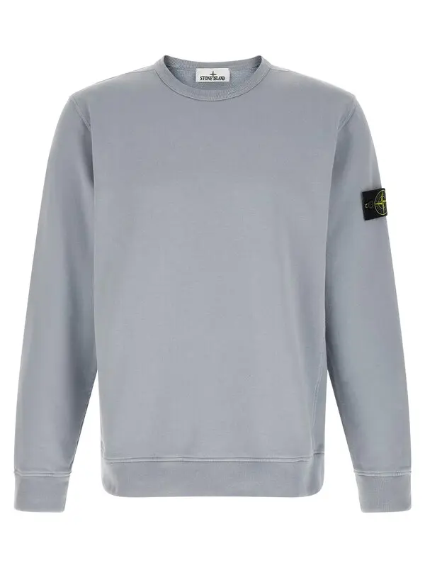 Stone Island Crewneck Sweatshirt With Badge Detail - Gray