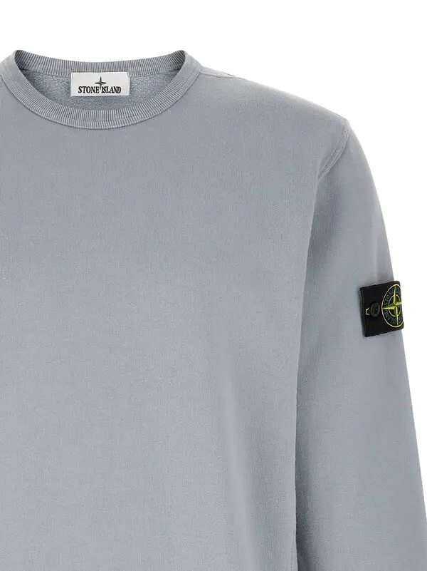 Stone Island Crewneck Sweatshirt With Badge Detail - Gray
