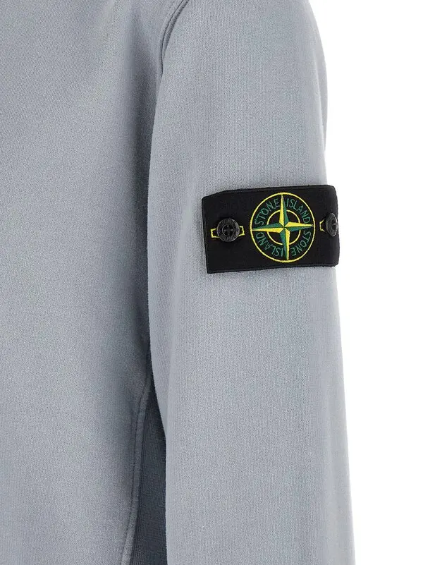 Stone Island Crewneck Sweatshirt With Badge Detail - Gray