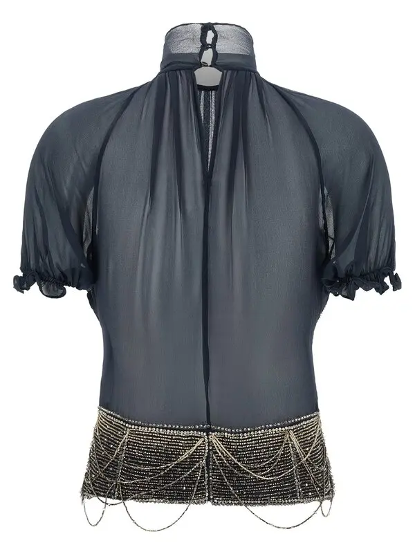 Attico Jewel Embroidery Top - Blue
