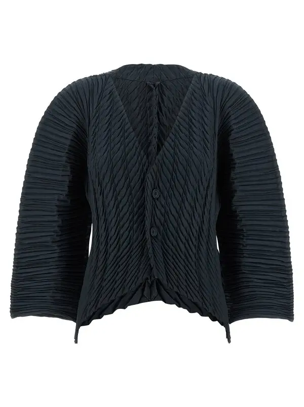 Issey Miyake Unfurling Pleats Cardigan - Black