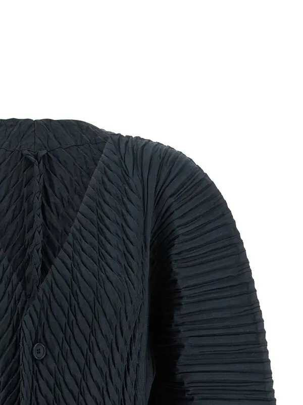Issey Miyake Unfurling Pleats Cardigan - Black