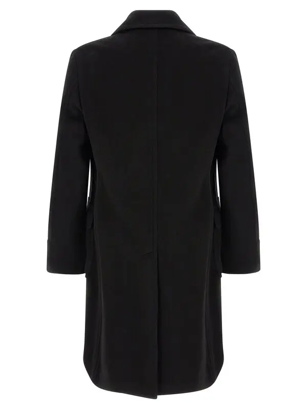 Tagliatore Cashmere Double-breasted Long Coat - Black