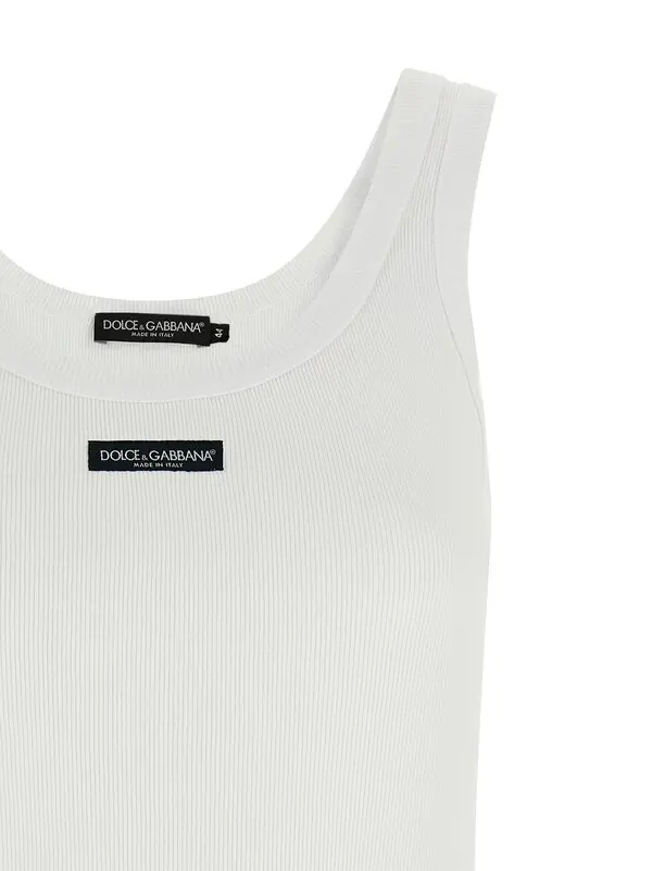 Dolce & Gabbana Logo Patch Tank Top - White