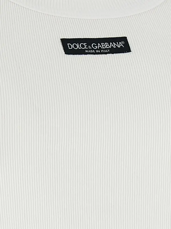 Dolce & Gabbana Logo Patch Tank Top - White