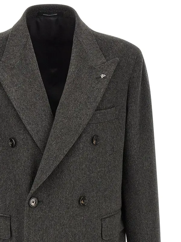 Tagliatore Londra Pure Virgin Wool Double-breasted Coat - Gray