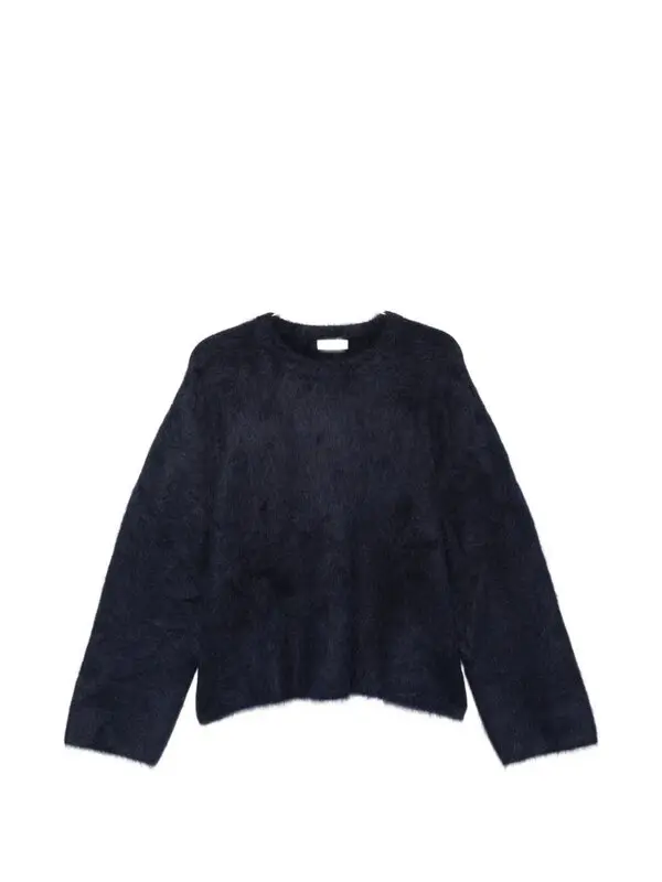 Soft Goat Wool Crewneck Jumper - Blue