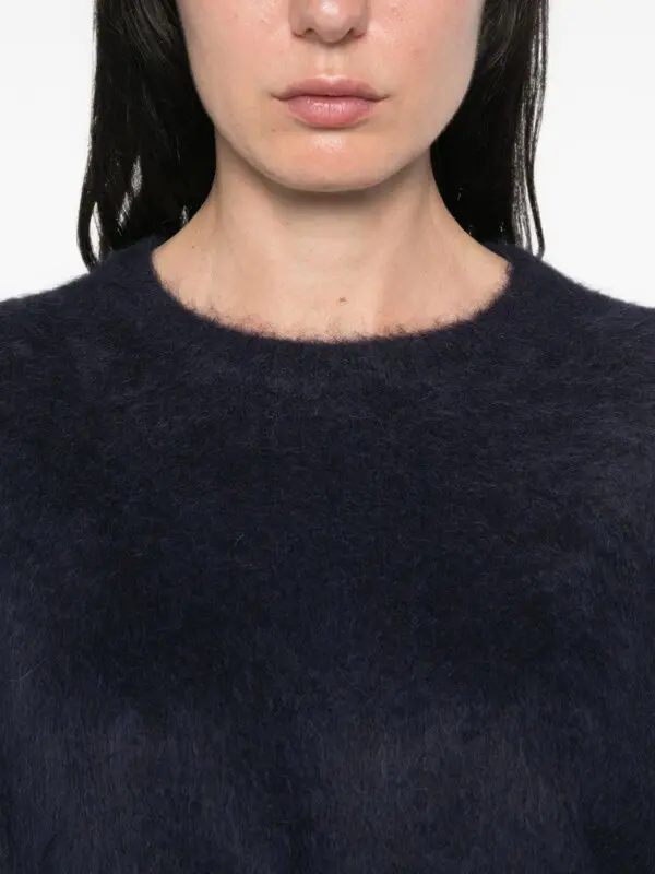Soft Goat Wool Crewneck Jumper - Blue