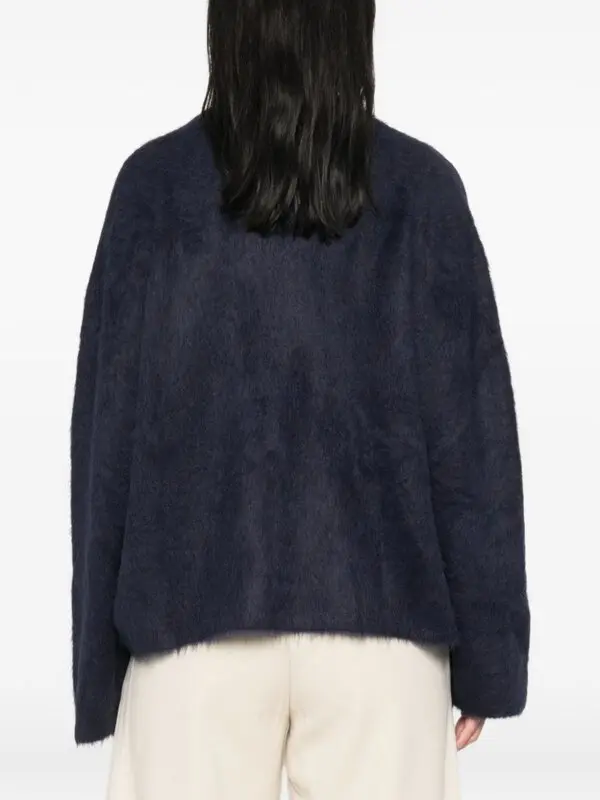Soft Goat Wool Crewneck Jumper - Blue