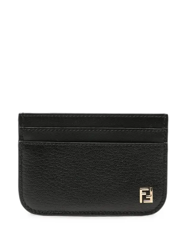 Fendi Ff Leather Card Case - Black