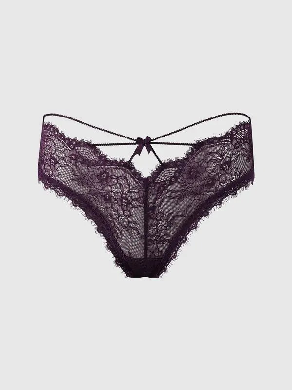 Frederick's Of Hollywood Charlotte Lace & Mesh Hipster - Plum