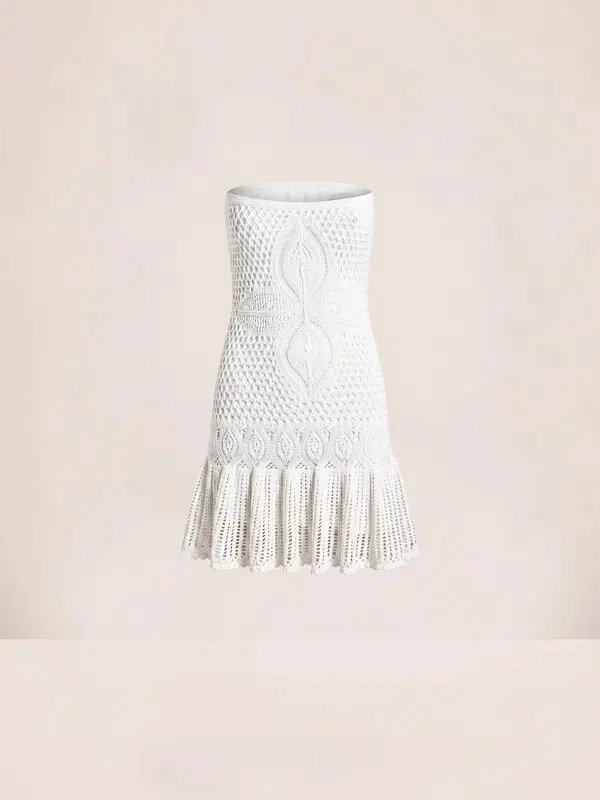 Alexis Saltoria Crochet Mini Dress - White