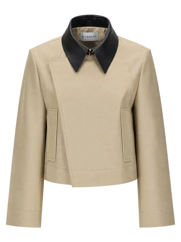 Givenchy Caban Cropped In Cotone E Lana - Beige