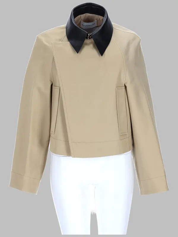 Givenchy Caban Cropped In Cotone E Lana - Beige