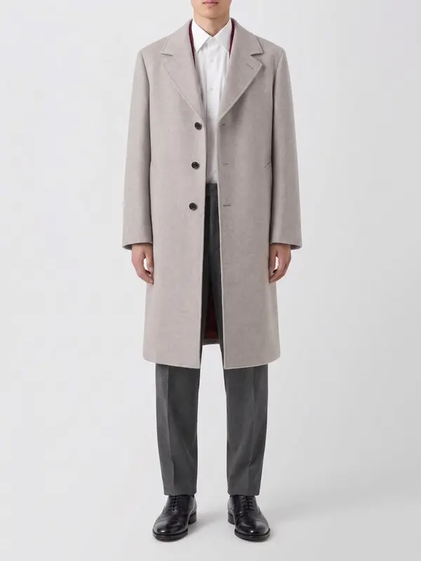 Brunello Cucinelli Single-breasted Knee-length Wool Coat With Notch Lapels