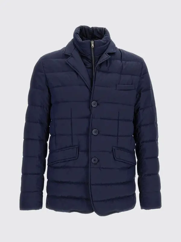 Herno Short Quilted Down Jacket In Ultralight Nylon With High Neck And Lapels