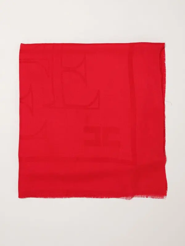 Elisabetta Franchi Solid Scarf In A Soft Viscose And Modal Blend - Red