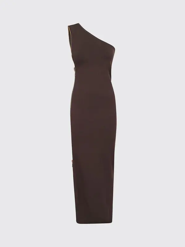 Elisabetta Franchi One-shoulder Jersey Midi Sheath Dress With Slit