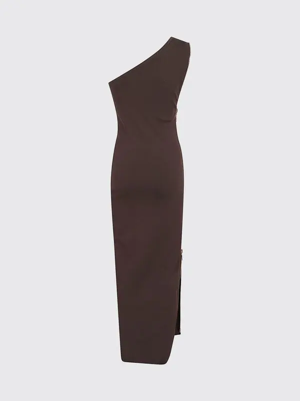 Elisabetta Franchi One-shoulder Jersey Midi Sheath Dress With Slit