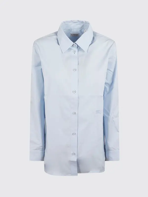 Burberry Slim Fit Cotton Shirt With French Collar And Curved Hem