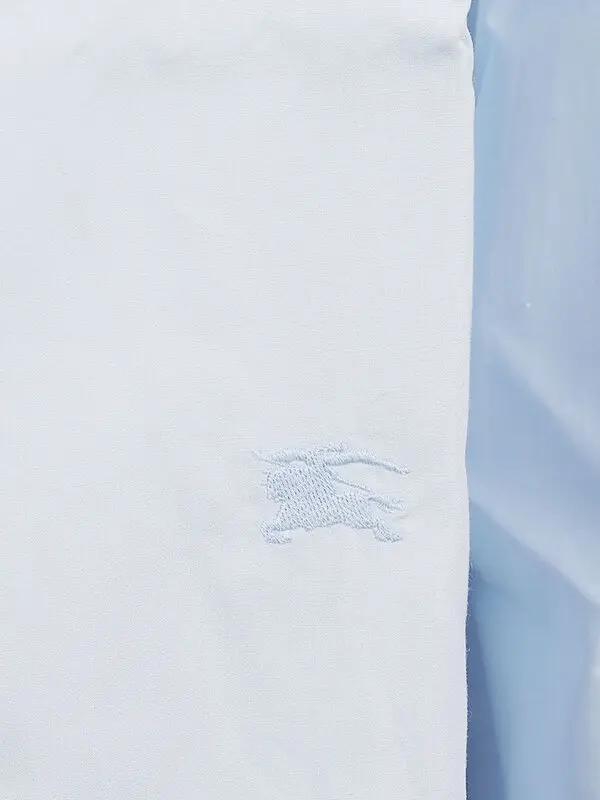 Burberry Slim Fit Cotton Shirt With French Collar And Curved Hem