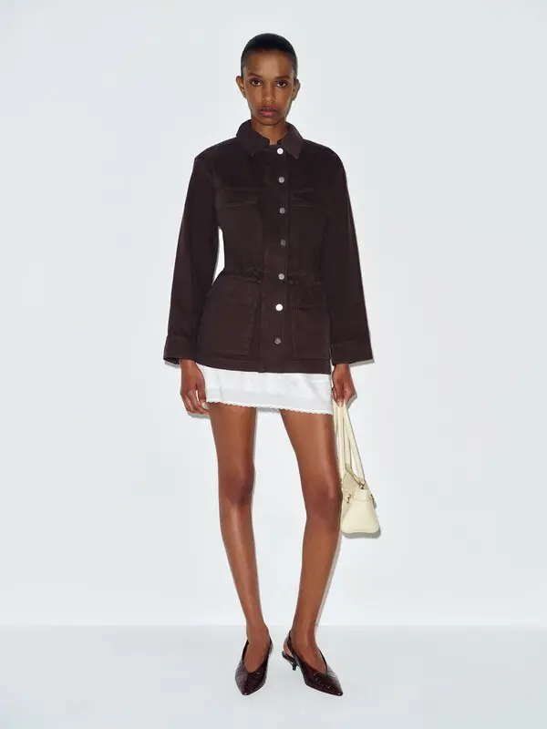 REFORMATION Alex Cinched Denim Jacket
