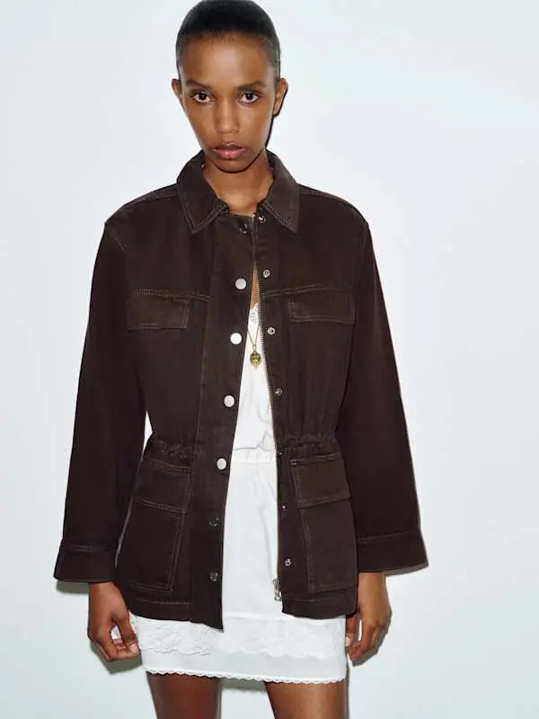 REFORMATION Alex Cinched Denim Jacket