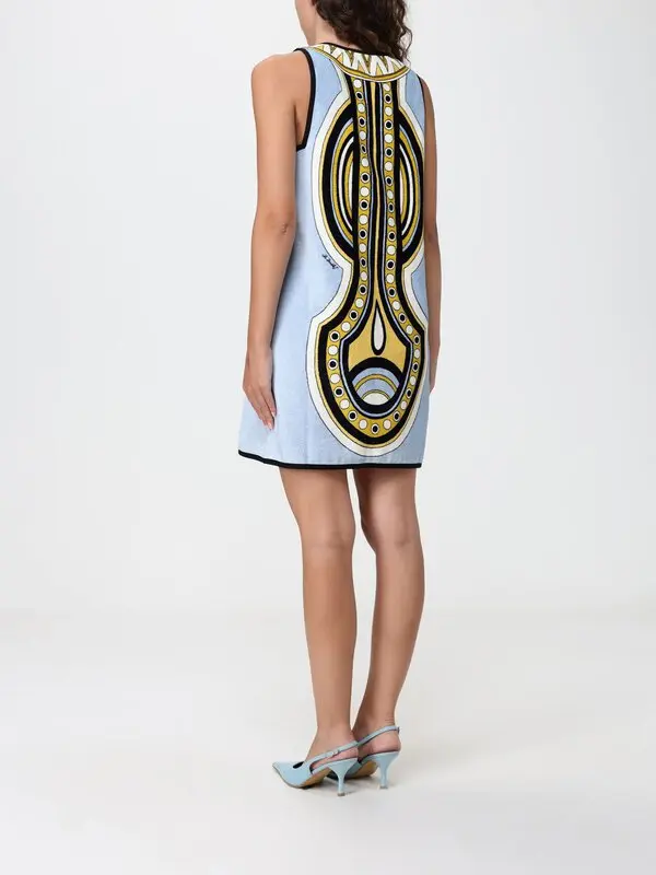 La DoubleJ Off-shoulder Ethnic Print Cotton Mini Tunic