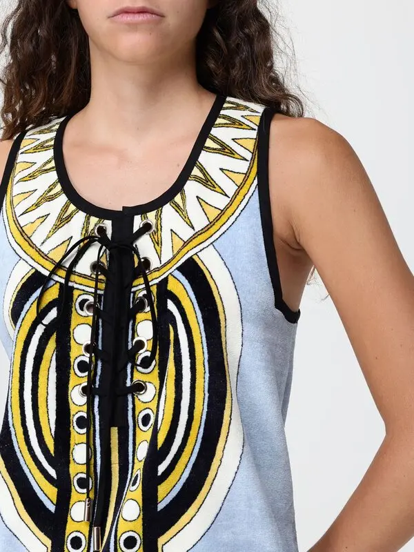 La DoubleJ Off-shoulder Ethnic Print Cotton Mini Tunic
