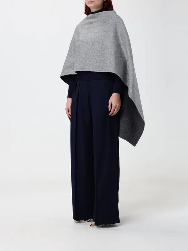 Alberta Ferretti Knee-length Pure Wool Cape With Asymmetric Hem